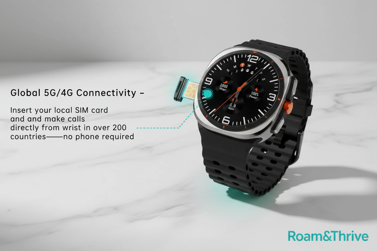 G Android Smartwatch with Camera & GPS - Premium Travel Watch | Roam&Thrive